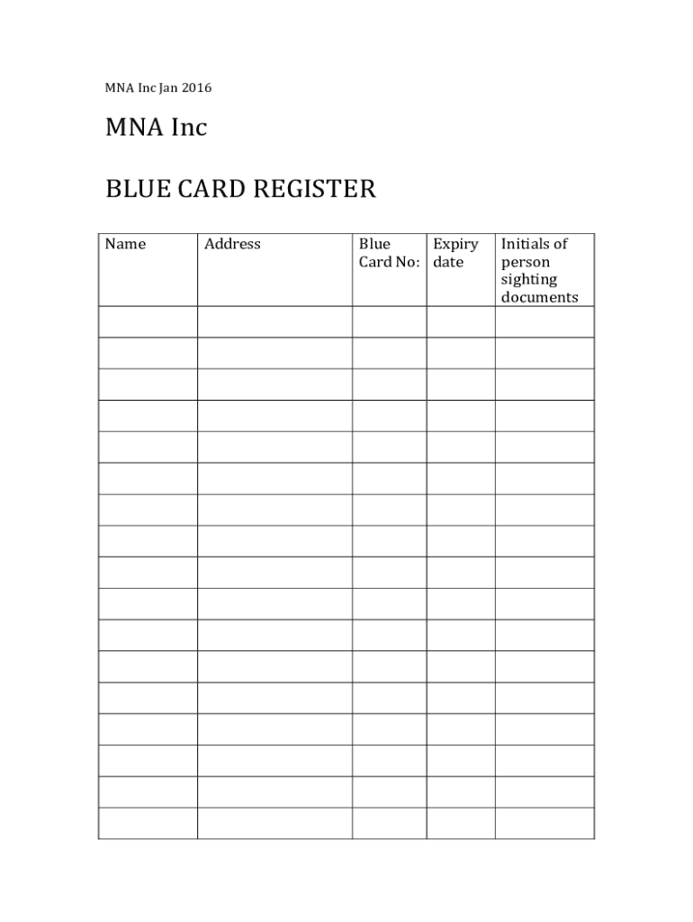 Fillable Online Blue Card Register Form MNA.docx Fax Email Print ...