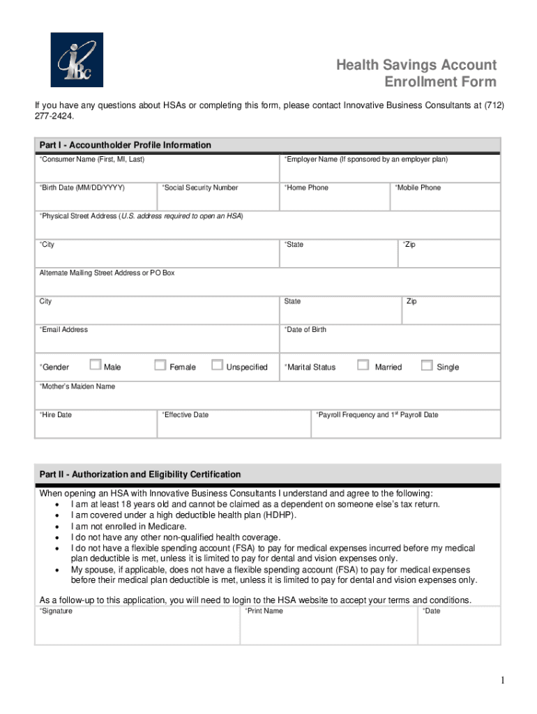 Fillable Online Put Your Health Savings in One, Safe Place Put your ...