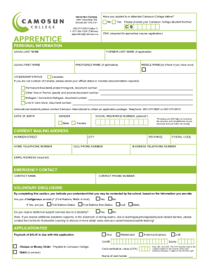 Fillable Online Online Forms - Camosun College Fax Email Print - pdfFiller