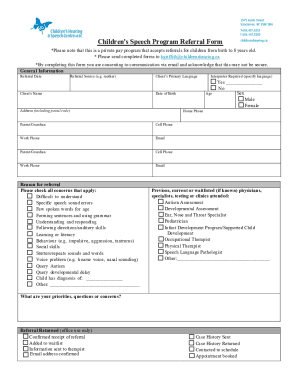 Fillable Online Speech Referral Form Worksheets & Teaching ResourcesTpT ...
