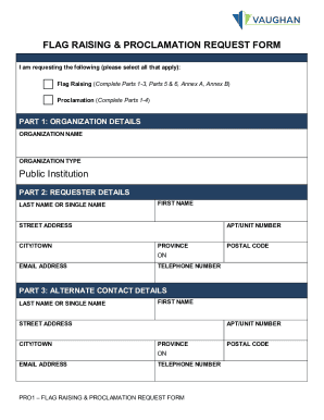 Fillable Online FLAG RAISING & PROCLAMATION REQUEST FORM Fax Email ...