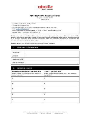 Fillable Online Rectification Request Form - Rev 01.docx Fax Email ...