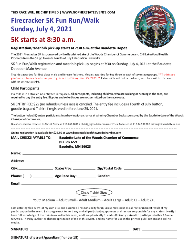 Fillable Online firecracker-5k-registration-form-2021 Fax Email Print ...