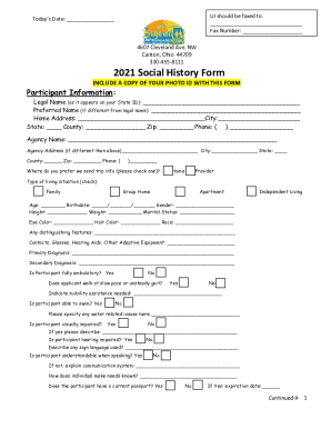 Fillable Online Work History Report - Social Security Administration ...