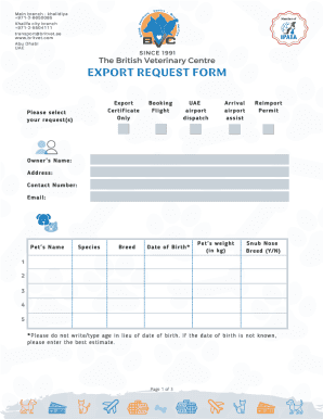 Fillable Online Export Request Form Fax Email Print - pdfFiller