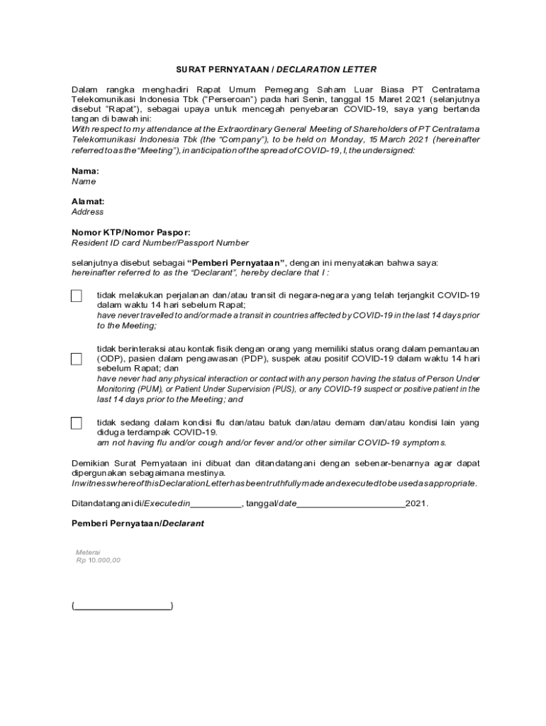Fillable Online Health Declaration Form EGMS 15 March 2021final Fax ...