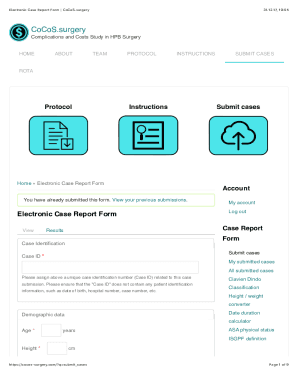 Fillable Online Electronic Case Report FormCoCoS.surgery Fax Email ...