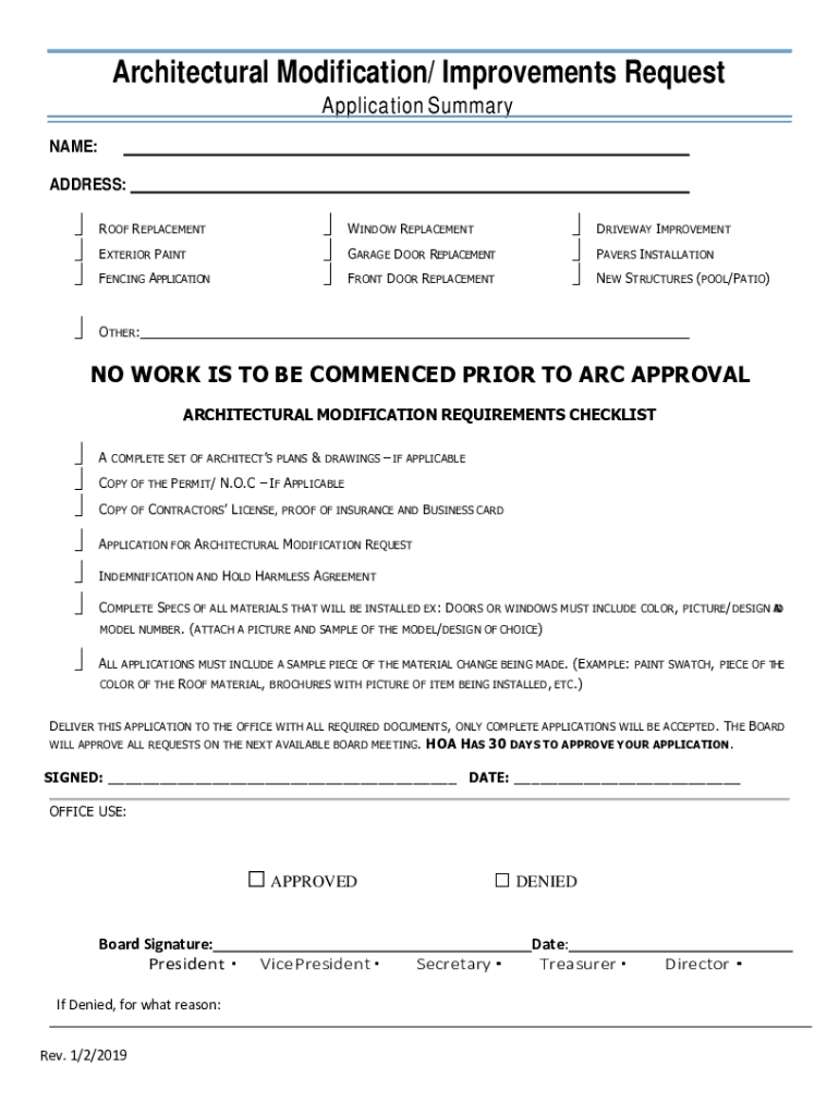 Fillable Online Amberwoods Improvement Application for Exterior Alteration Fax Email Print ...