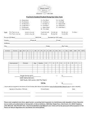 Fillable Online FB Pro-Am Rising Star Entry Form Fax Email Print ...