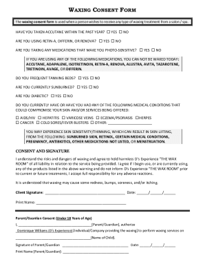 Fillable Online Online Waxing Consultation Form Template123 Form ...