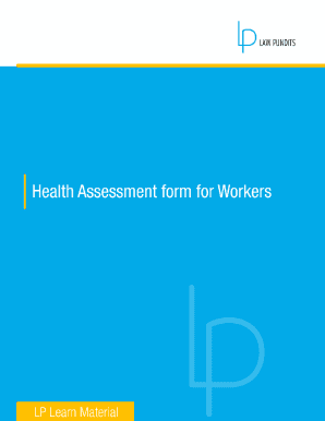 Fillable Online Formhealth assessment for night workers Fax Email Print ...