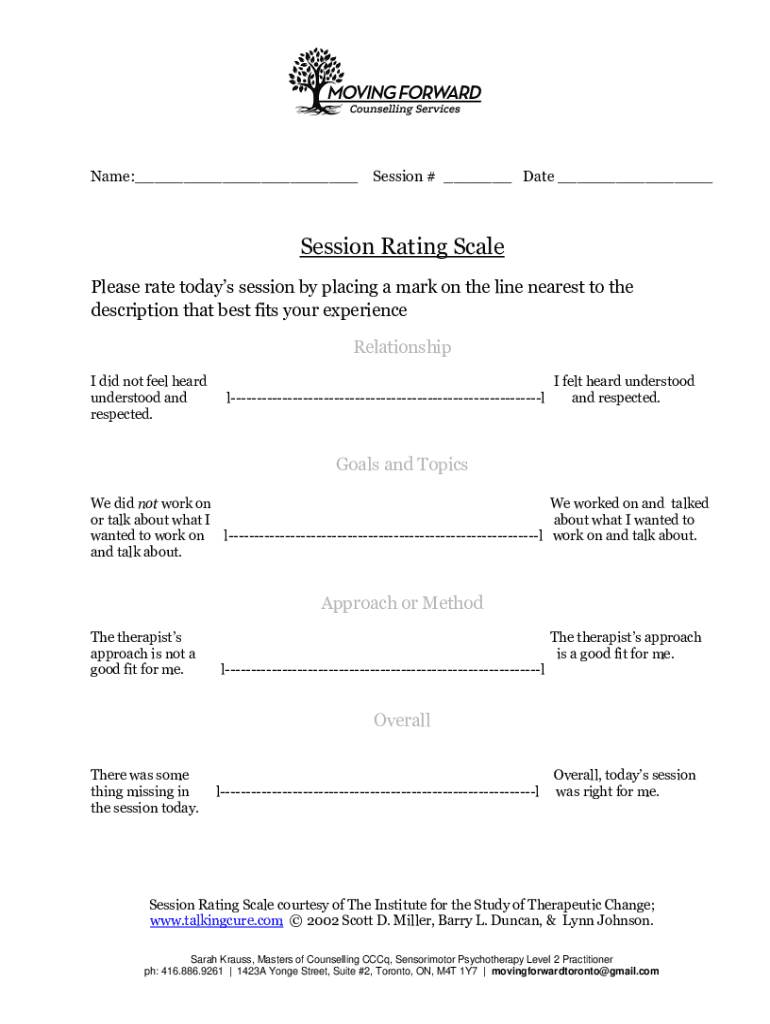 Fillable Online Session Rating Scale Template - Fill Online, Printable ...
