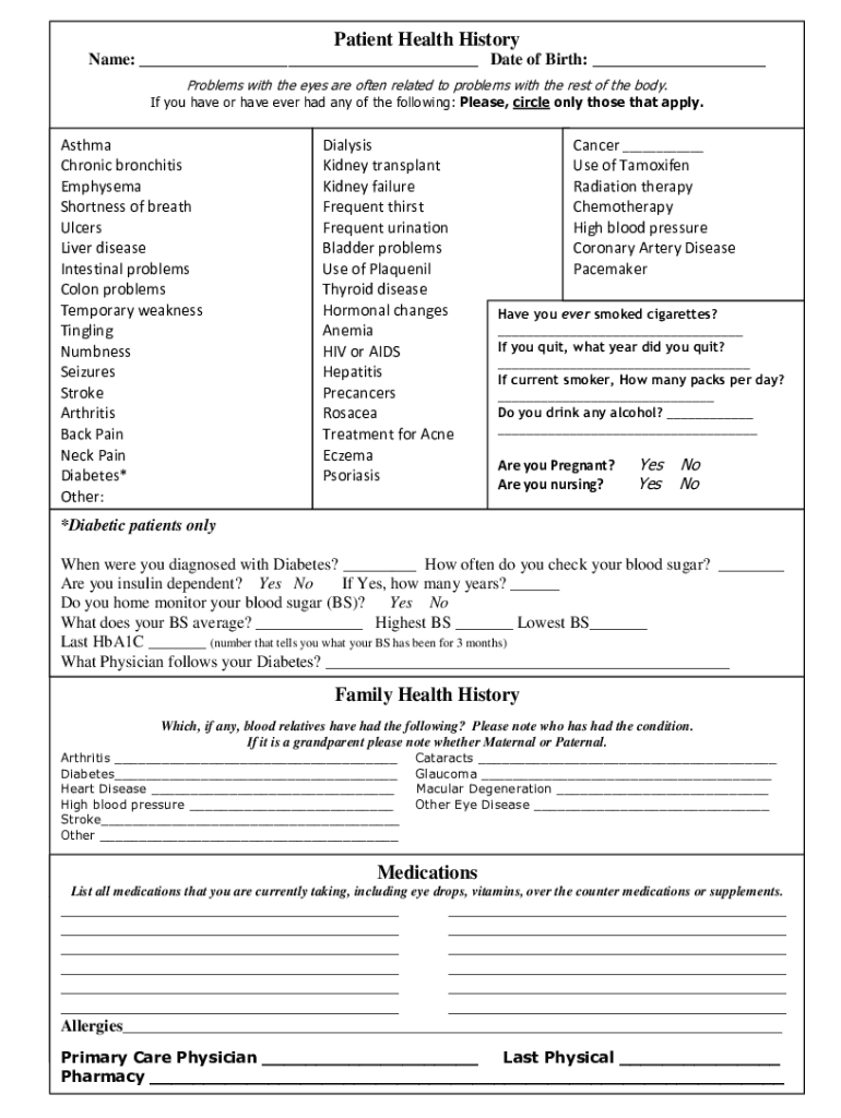 Fillable Online PATIENT MEDICAL HISTORY FOR B.O.L.D. - WellStar Health System Fax Email Print ...