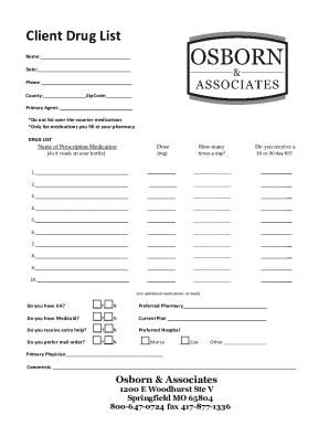 Fillable Online Client Drug List Fax Email Print - pdfFiller