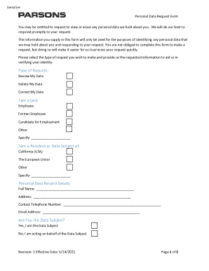 Fillable Online Personal Data Request Form - Parsons.com Fax Email ...