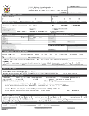 Fillable Online COVID -19 Case Investigation Form Laboratory Number Fax ...