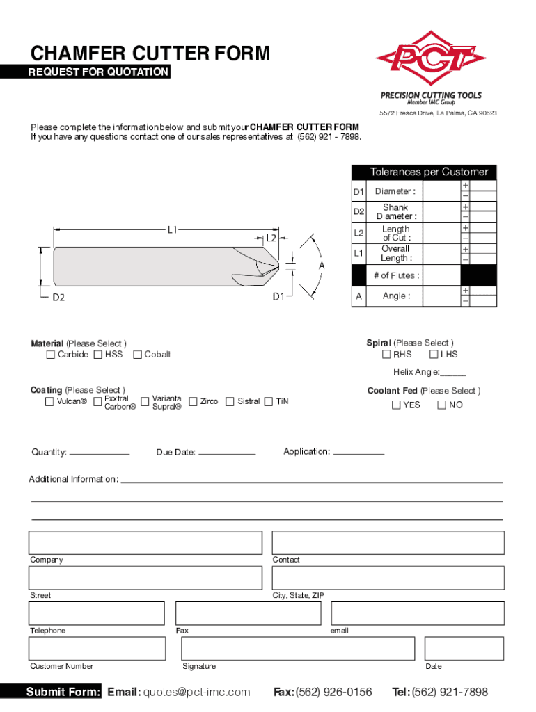 Fillable Online PCT concave radius cutters form - pct-imc.com Fax Email ...