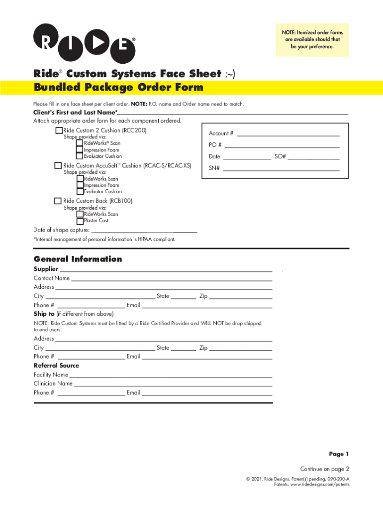 Fillable Online NOTE: Itemized order forms Fax Email Print - pdfFiller