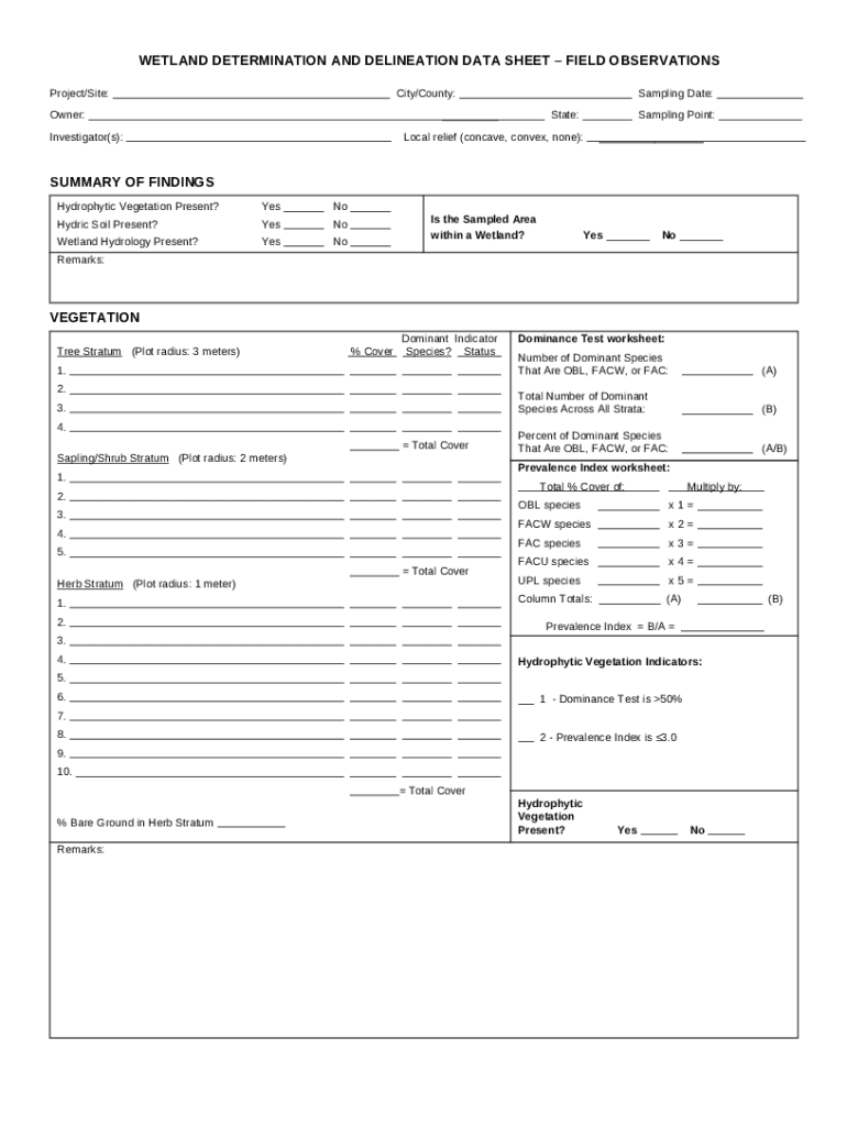 Wetland Determination Data Sheet Atlantic and Gulf Coastal ... Doc ...