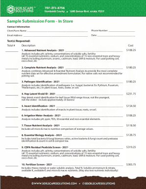 Fillable Online Sample Submission Form - In Person Fax Email Print ...