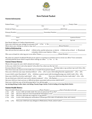 Fillable Online New Patient Packet - sopdtx.com Fax Email Print - pdfFiller
