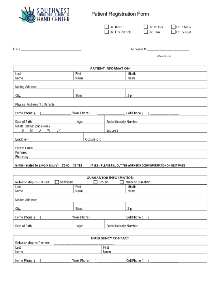 Fillable Online Patient Registration Form - Metropolitan Neurosurgery ...