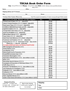 Fillable Online Fillable Online TDCAA Book Order Form Fax:512/478-4112 ... Fax Email Print ...