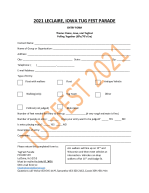 Fillable Online Parade Entry Form 2021.docx Fax Email Print - pdfFiller