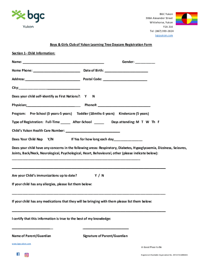 Fillable Online BGC Yukon Fax Email Print - pdfFiller