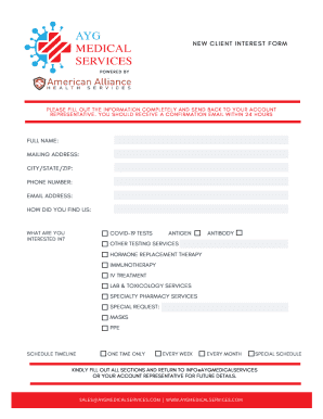 Fillable Online new client interest form Fax Email Print - pdfFiller