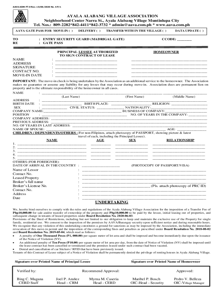 Fillable Online AAVA-ADM-F7 Fax Email Print - pdfFiller