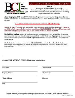 Fillable Online AAA & Library Distribution Order Forms - BCI at Your ...