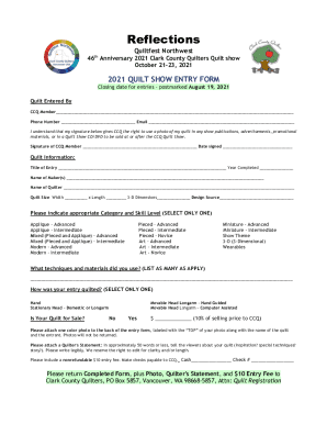 Fillable Online 2021 CCQ QS Entry Form Revised Fax Email Print - pdfFiller
