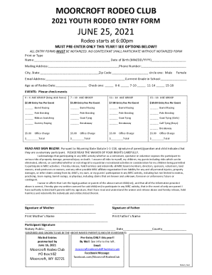 Rodeo Sign Up Forms