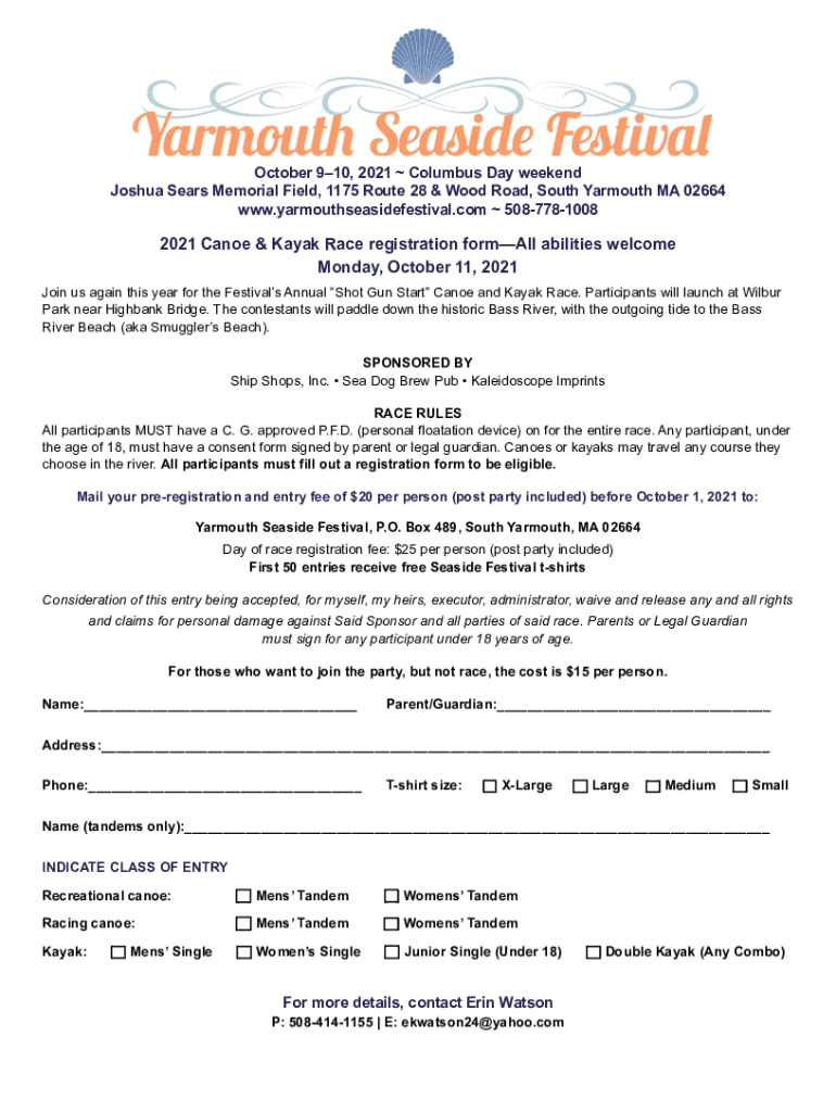 Fillable Online YSF21-Canoe-Kayak-Form-06-15-21 Fax Email Print - pdfFiller
