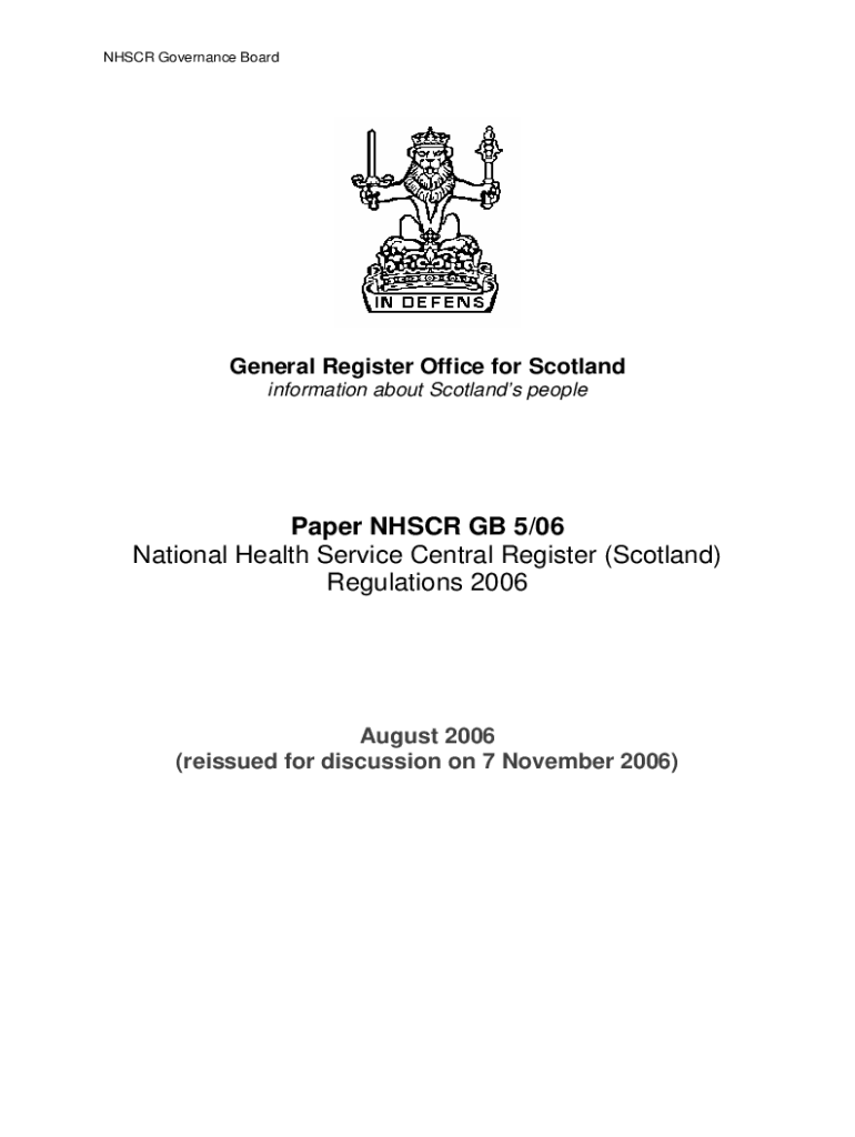 Fillable Online Paper NHSCR GB 5/06 National Health Service Central ...