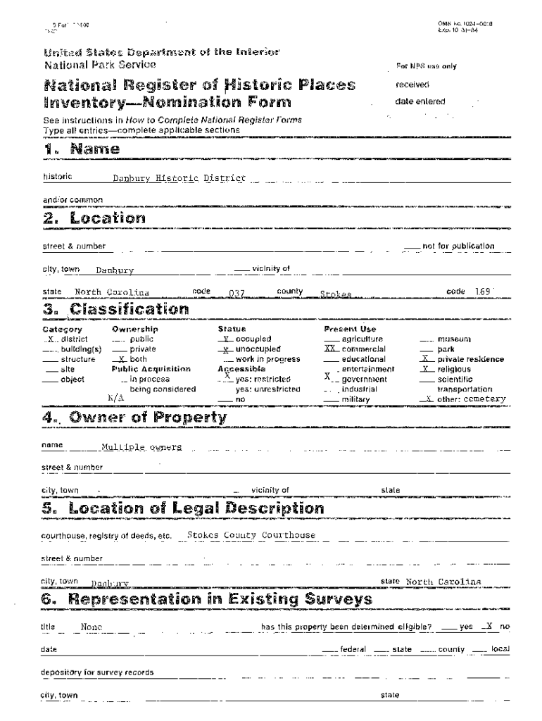 Fillable Online See instructions in How to National Register Forms ...