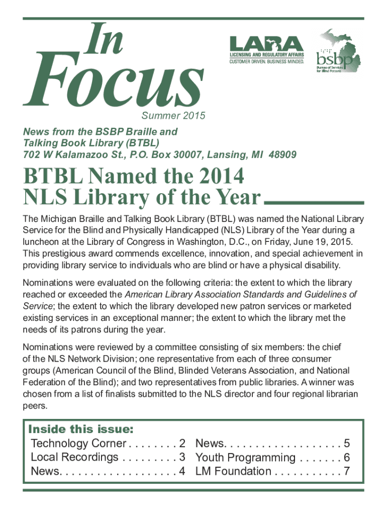 Fillable Online NLS Library of the Year Fax Email Print - pdfFiller