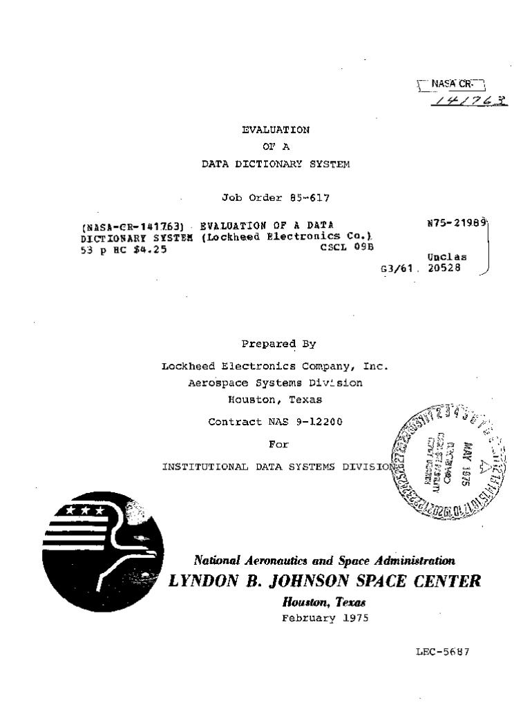 Fillable Online ntrs nasa LYNDON B. JOHNSON SPACE CENTER - NASA Fax ...
