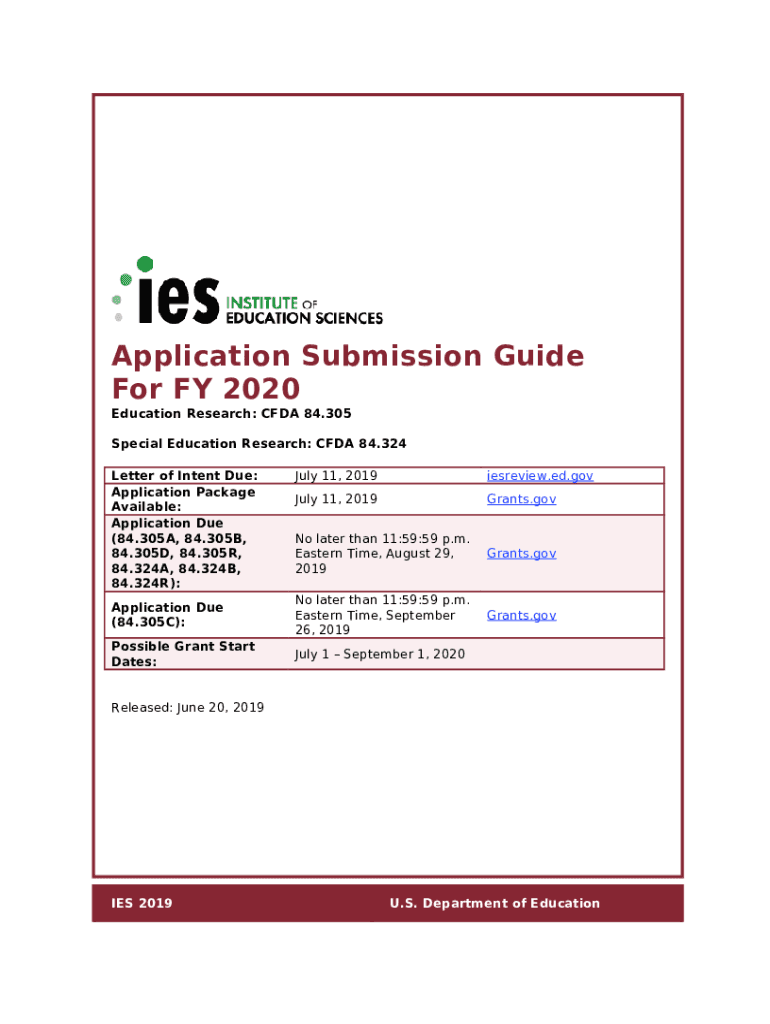 Application Submission Guide - ies ed Doc Template | pdfFiller