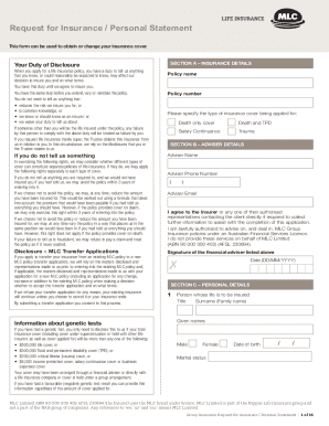 Fillable Online Personal Statement form. Please complete this form if ...