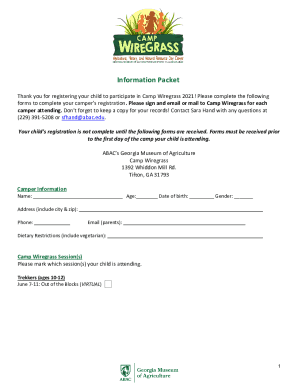 Fillable Online Summer Camp Email TemplatesCamp Registration ...