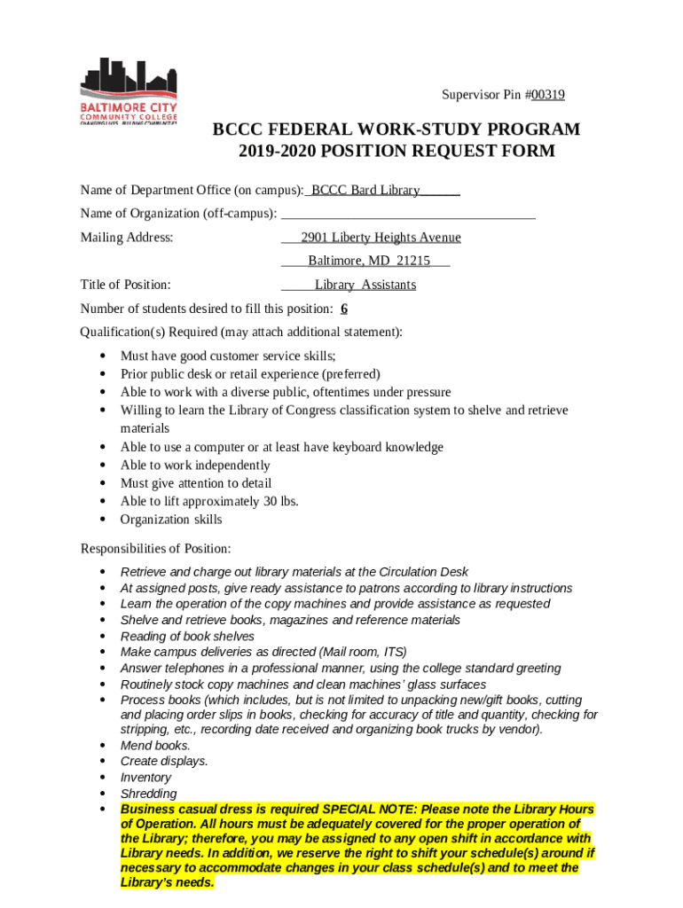 Supervisor Pin #00319 Doc Template | pdfFiller