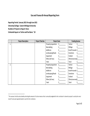 Fillable Online Use and Finance Bi -Annual Report ing Form Fax Email ...