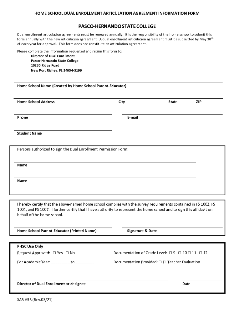 Fillable Online DUAL ENROLLMENT ARTICULATION AGREEMENT BETWEEN NORTH ... Fax Email Print - pdfFiller