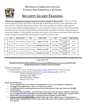 Fillable Online Security Guard Reg Form FA2021.doc Fax Email Print ...