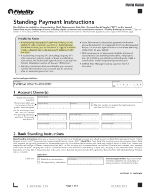 Fillable Online Fidelity Standing Instructions 116.pdf Fax Email Print ...