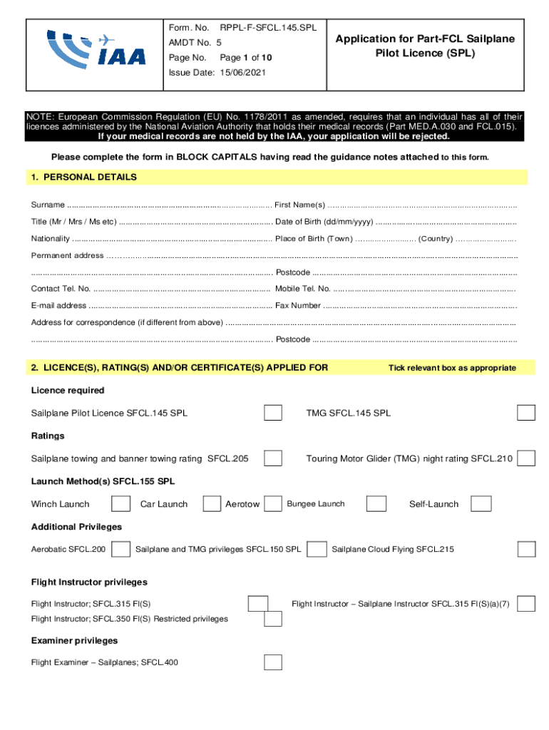 Fillable Online Application Form for Part FCL ATPL Examination Fax ...