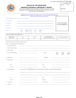 Fillable Online ACADEMIC TRANSCRIPT Application Form for the ... - mtu.ac.in Fax Email Print ...