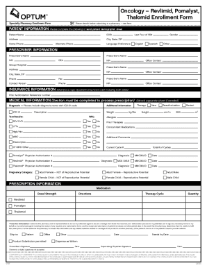 Fillable Online Oncology , , Enrollment Form Fax Email Print - pdfFiller